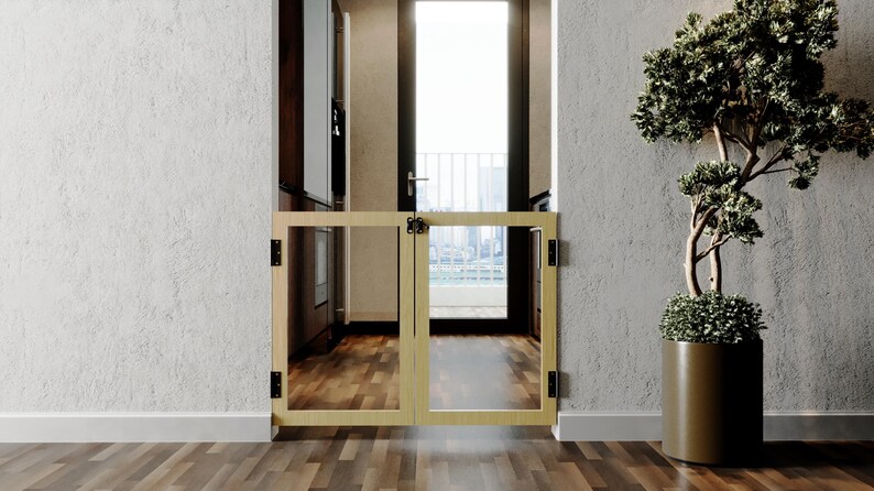 Plexiglass Stair Gate Custom Size for Pets and Children Middle Opening ...