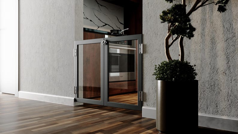 Plexiglass Stair Gate Custom Size for Pets and Children Middle Opening ...