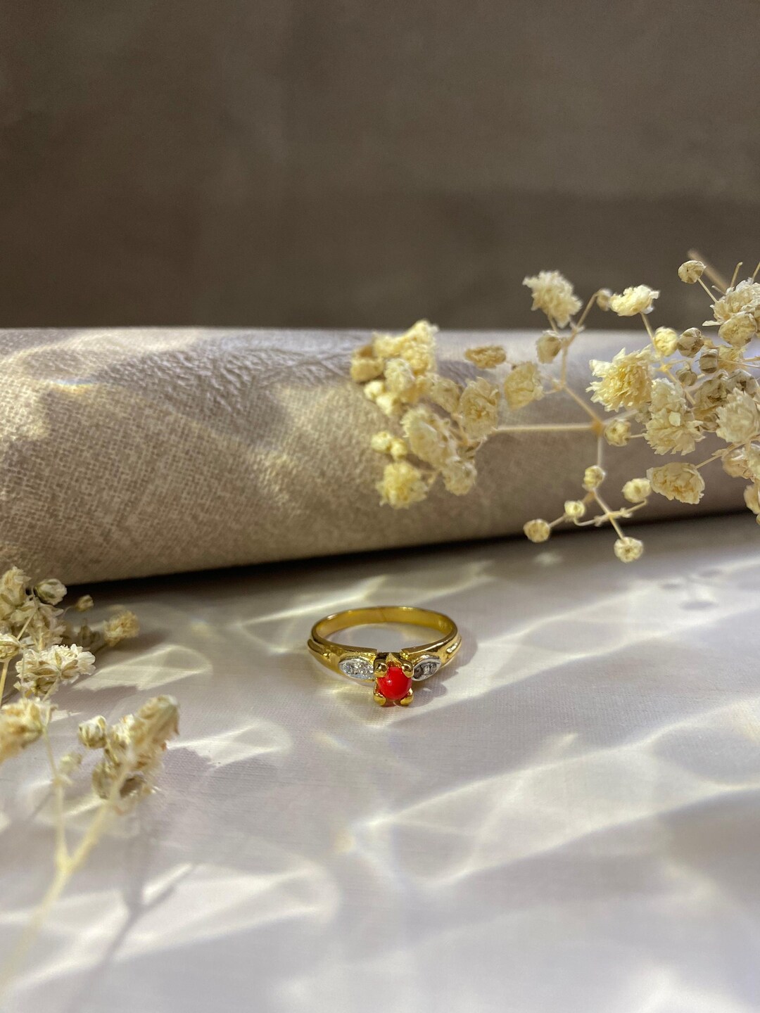 Classic Red Coral Ring, Genuine Coral Ring, Healing Coral Ring, Chic ...