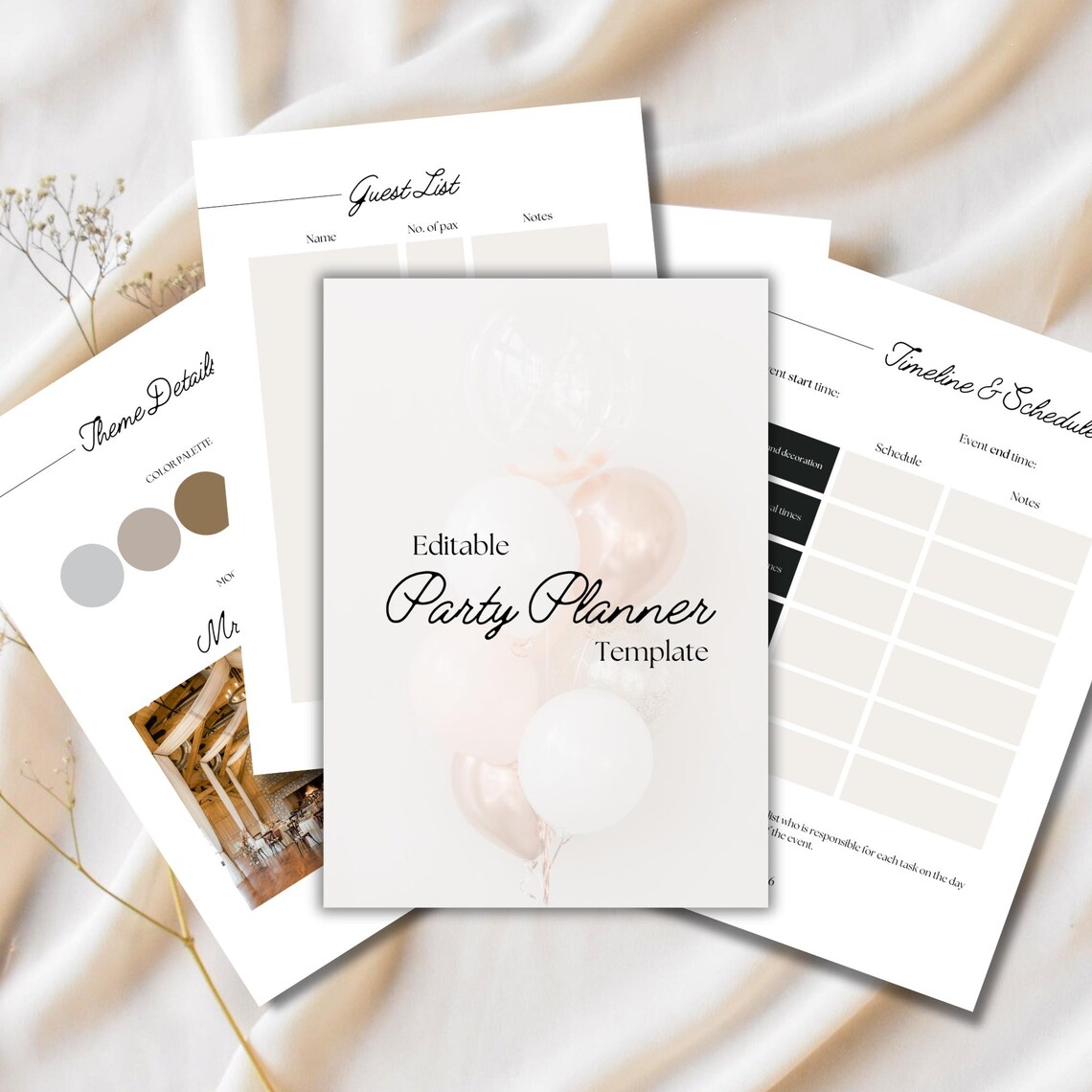 Editable Party Planner Template, Printable Event Planner Template ...
