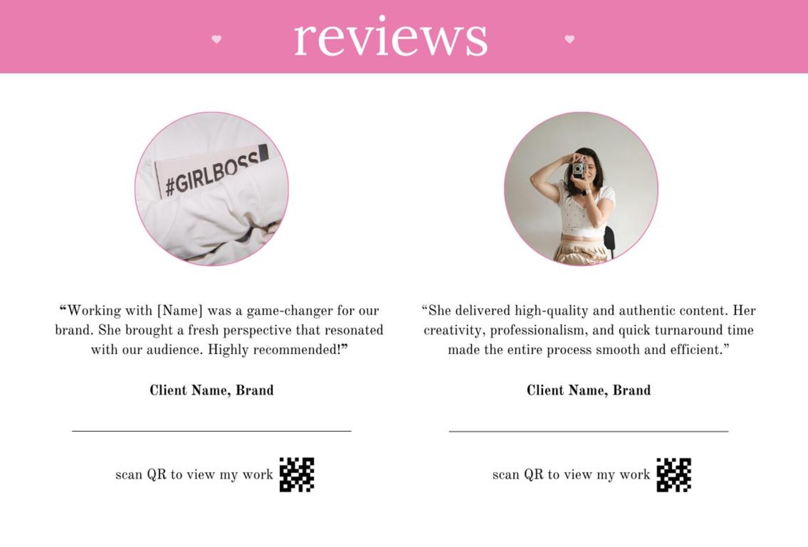 UGC Portfolio Coquette Template, Editable UGC Portfolio Template ...