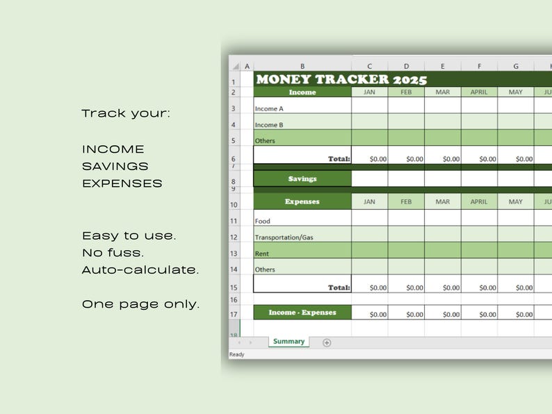 Minimalist Money Tracker Excel Sheet, Budget Tracker Excel Sheet ...