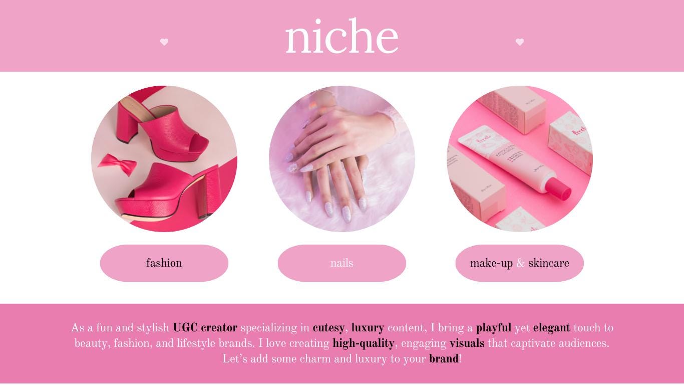 UGC Portfolio Coquette Template, Editable UGC Portfolio Template ...