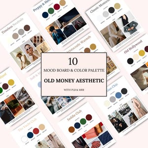 Old Money Aesthetic Color Palette Mood Board Templates (PLR & MRR) - Etsy