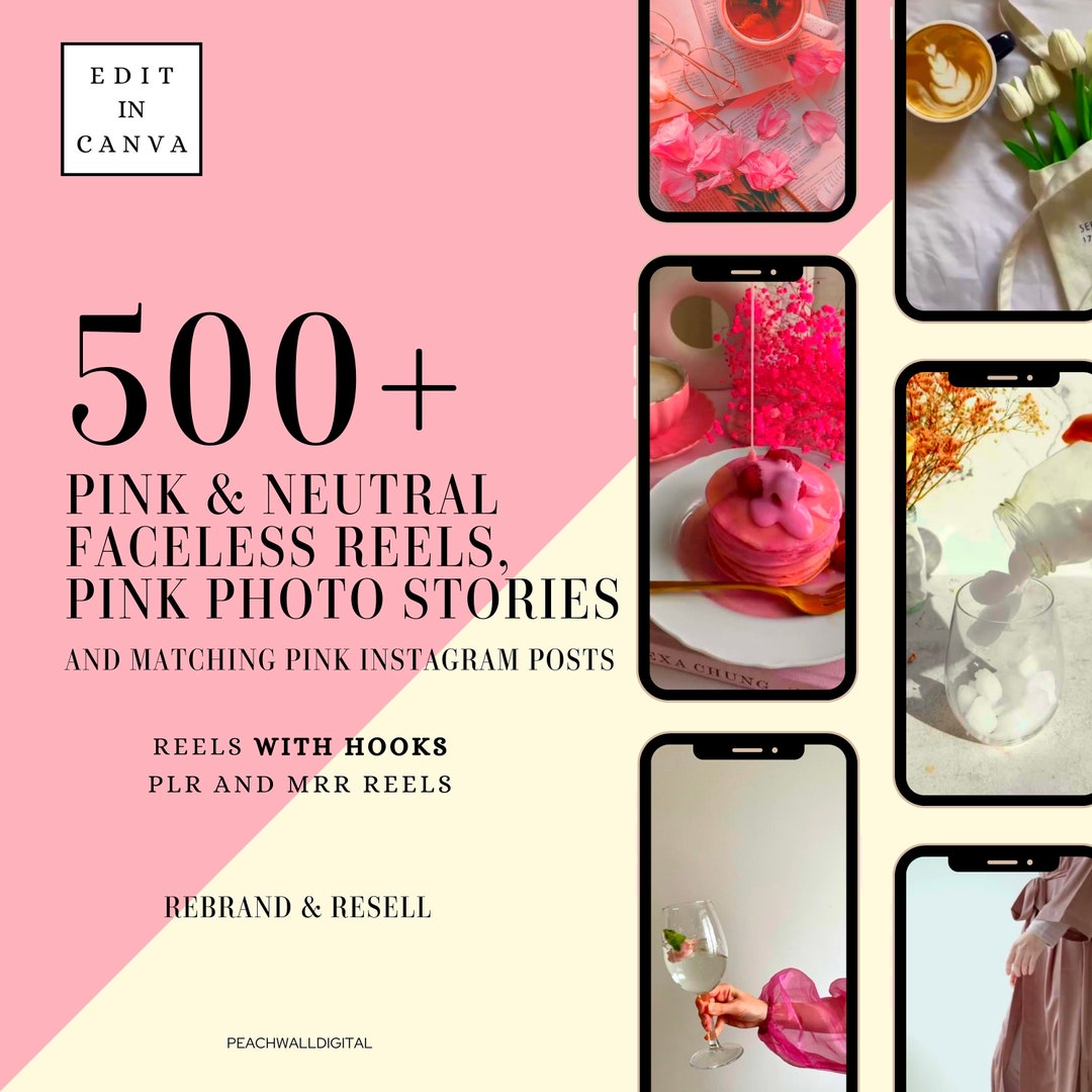 Pink, Neutral Aesthetic, Faceless Reels, Faceless Videos, PLR and MRR ...