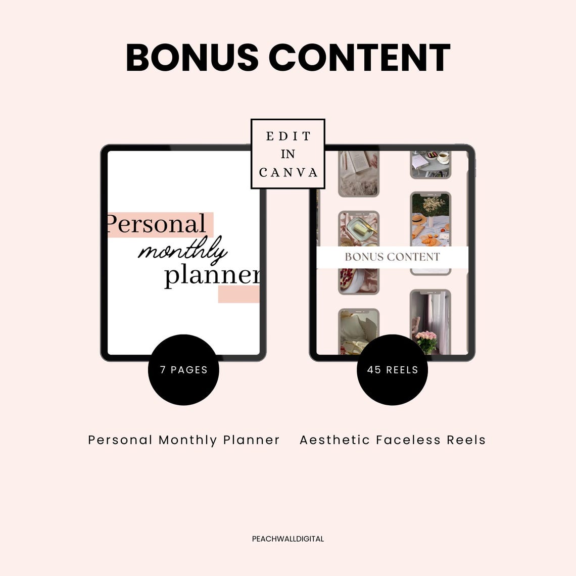 Minimalist Vision Board Templates, Editable and Printable, Pre-made ...