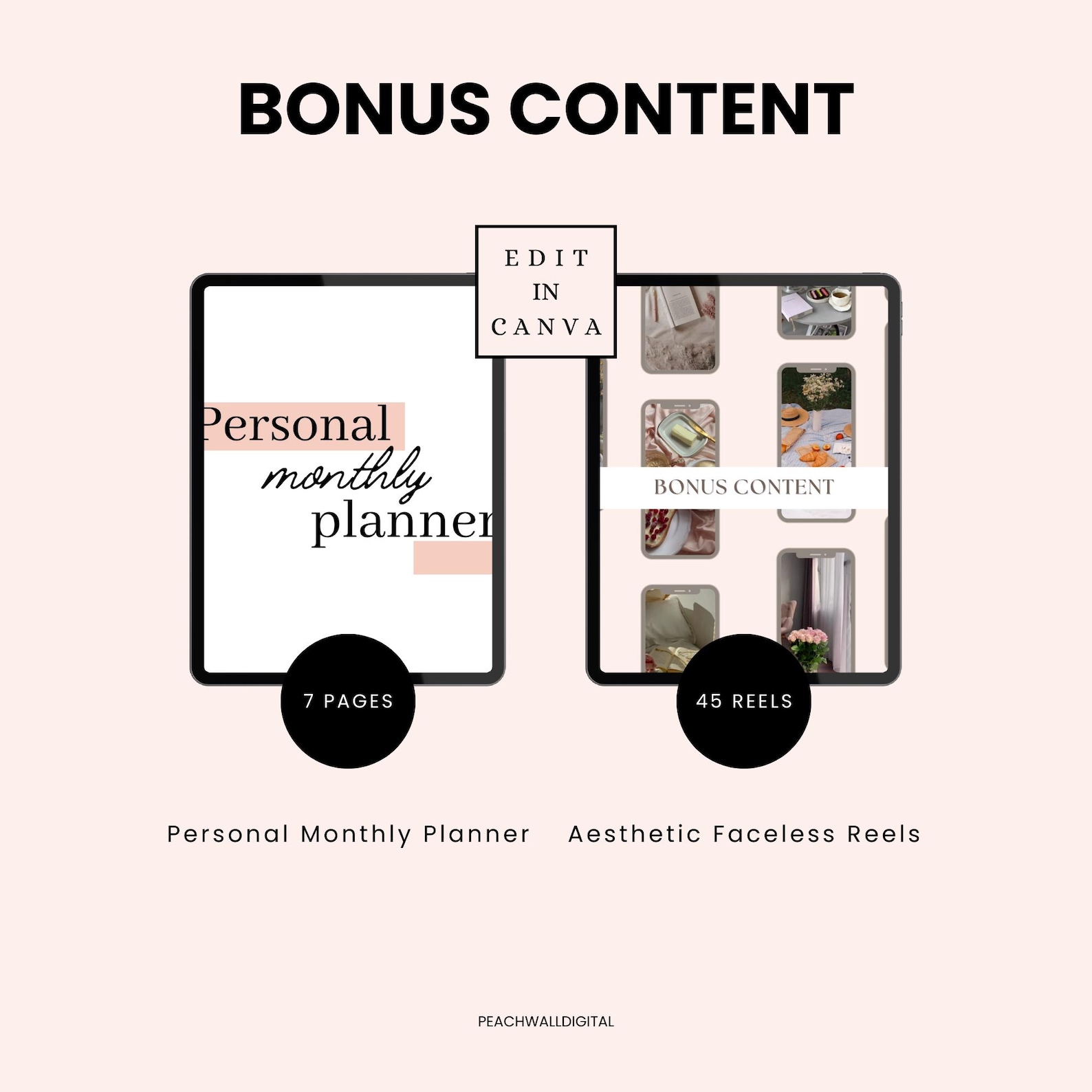 Minimalist Vision Board Templates, Editable and Printable, Pre-made ...