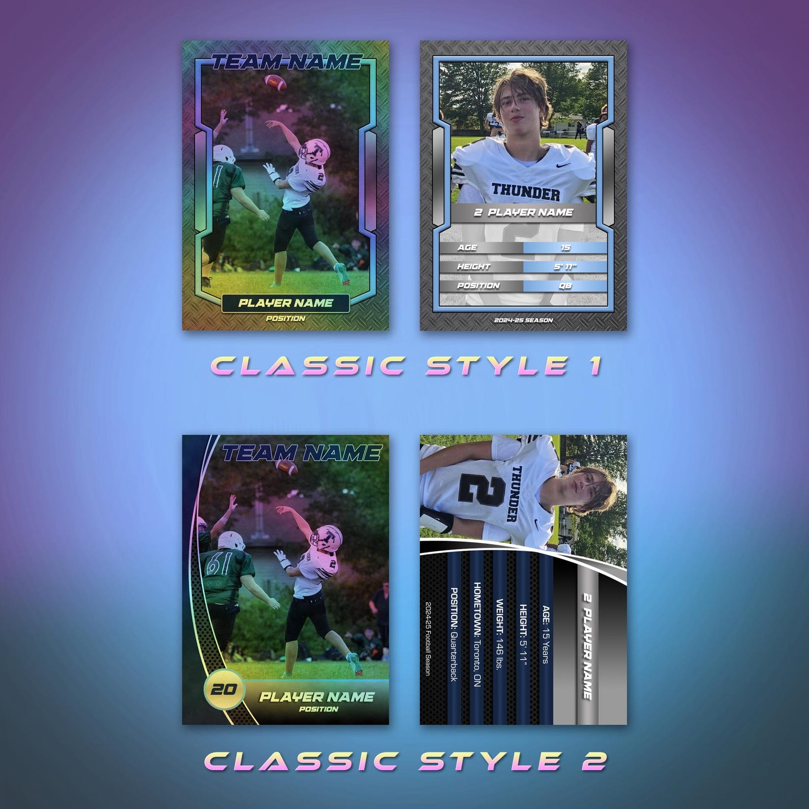 Custom Holographic Football Cards - Includes Magnetic Case, Free ...