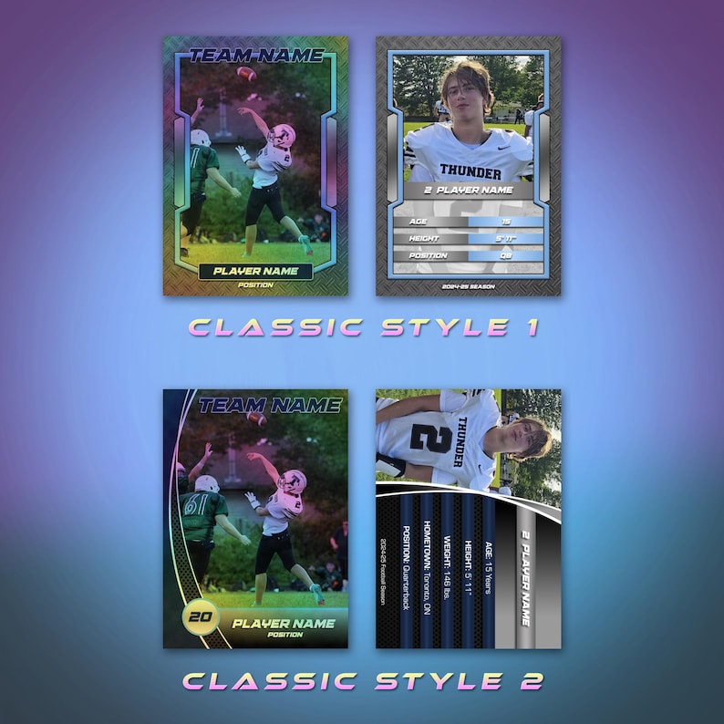 Custom Holographic Football Cards - Includes Magnetic Case, Free ...