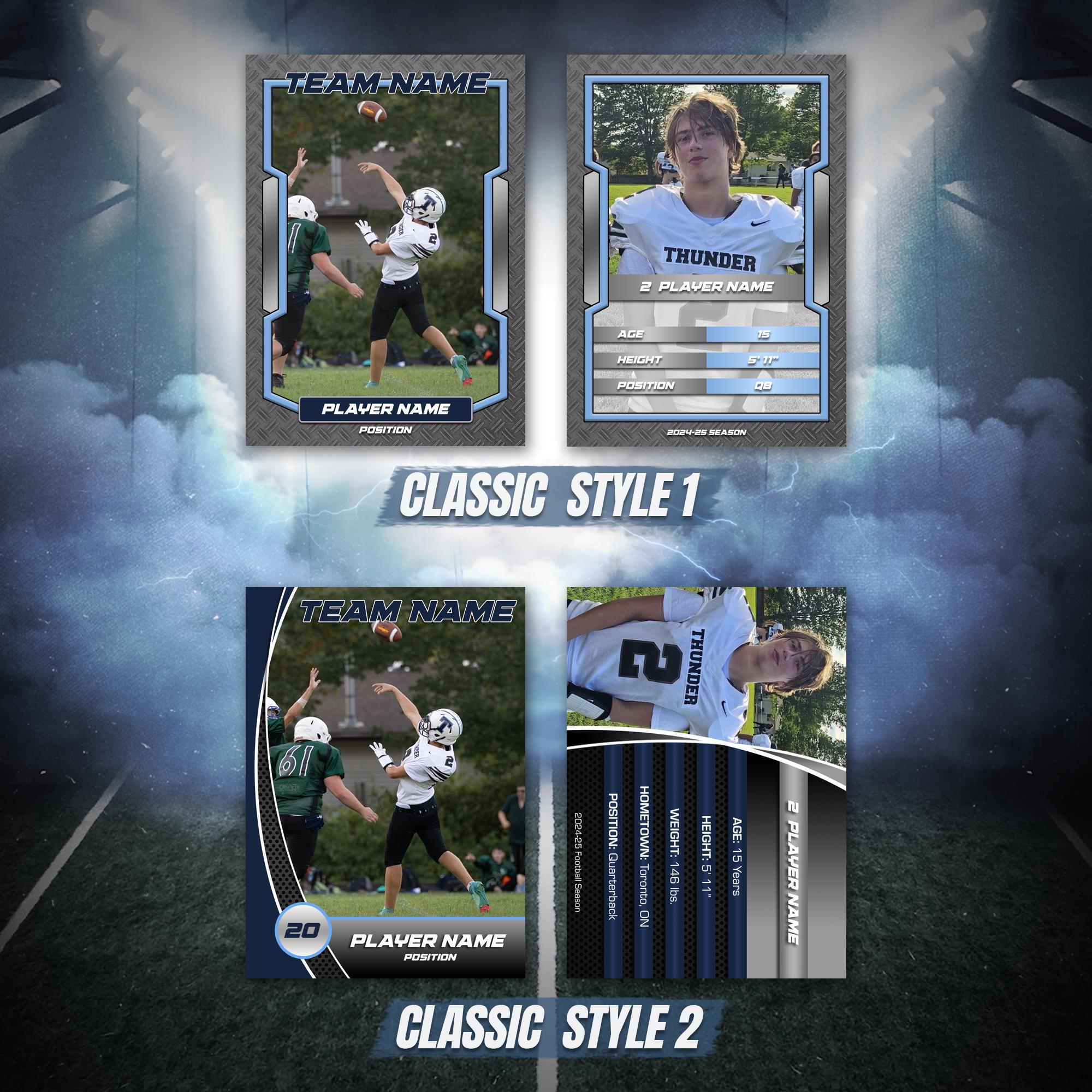 Custom Football Cards - Printed, Includes Sleeves & Cases, Free ...