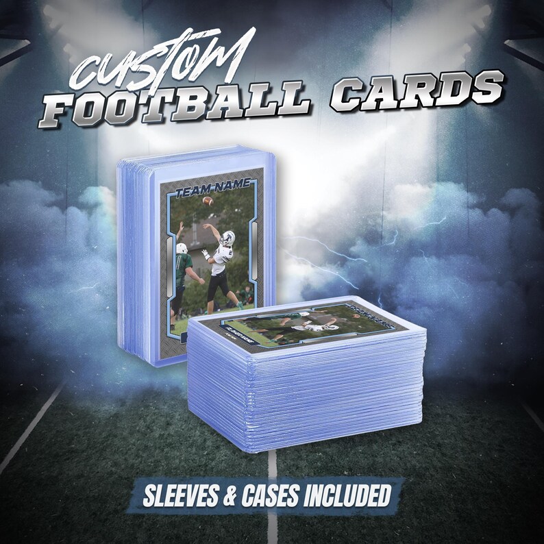 Custom Football Cards - Printed, Includes Sleeves & Cases, Free ...