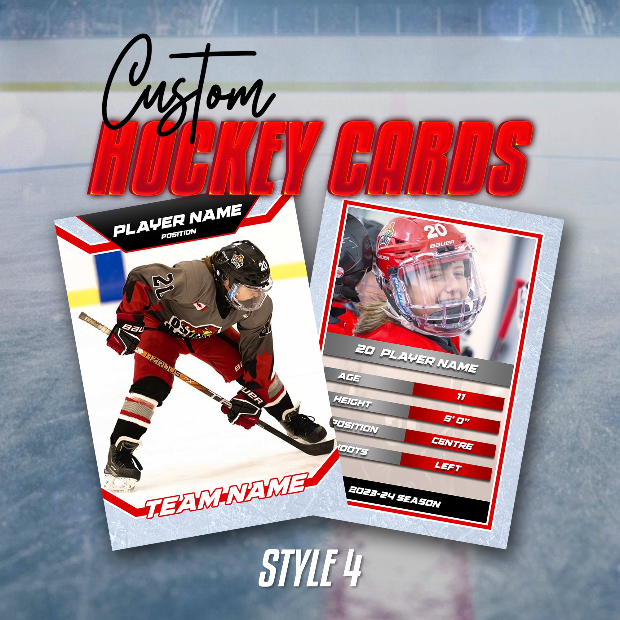 Custom Hockey Cards Digital, Printable - Etsy