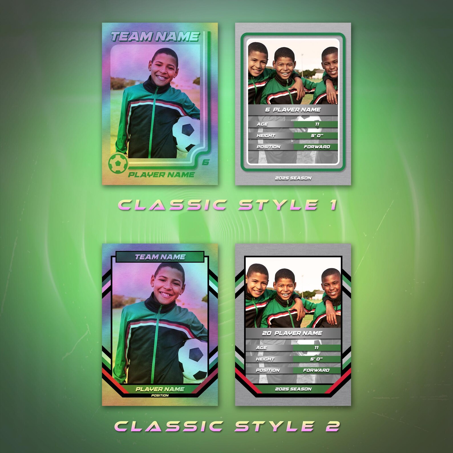 Custom Holographic Soccer Cards - Includes Magnetic Case, Free Shipping ...