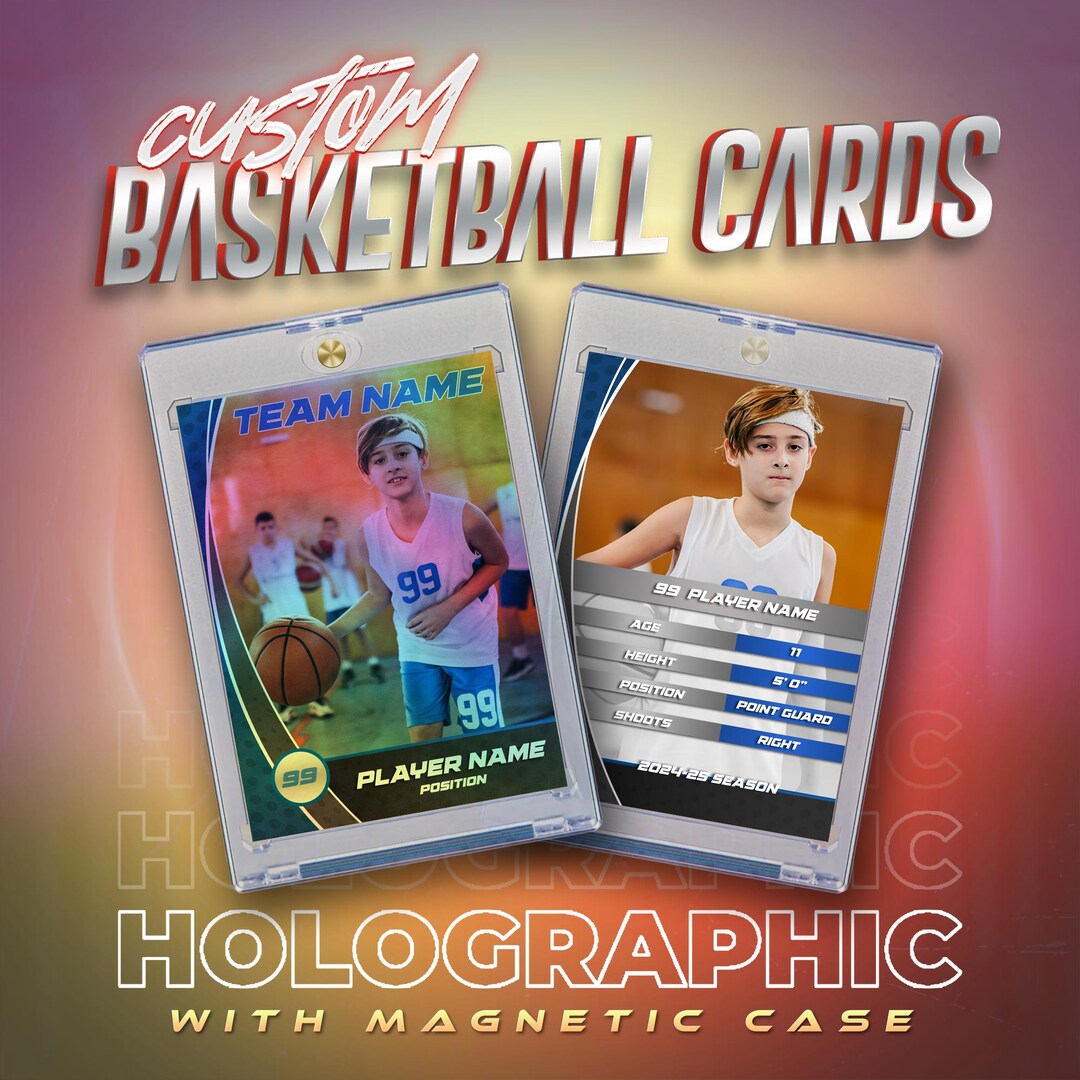 Custom Holographic Basketball Cards - Includes Magnetic Case, Free ...