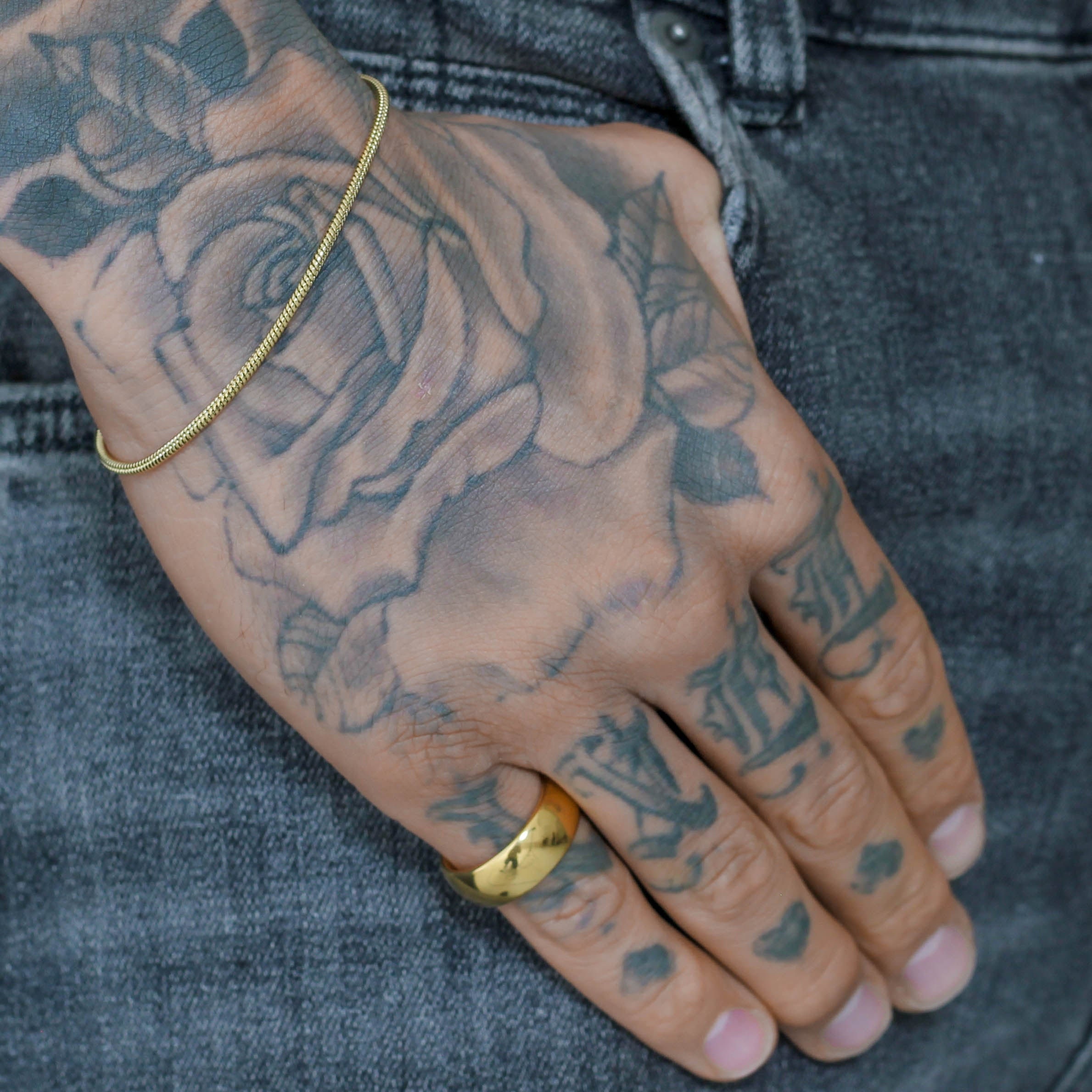 Gold Rounded Band Ring, Men's Wedding Band 18k Gold Ring, Men's Fashion ...