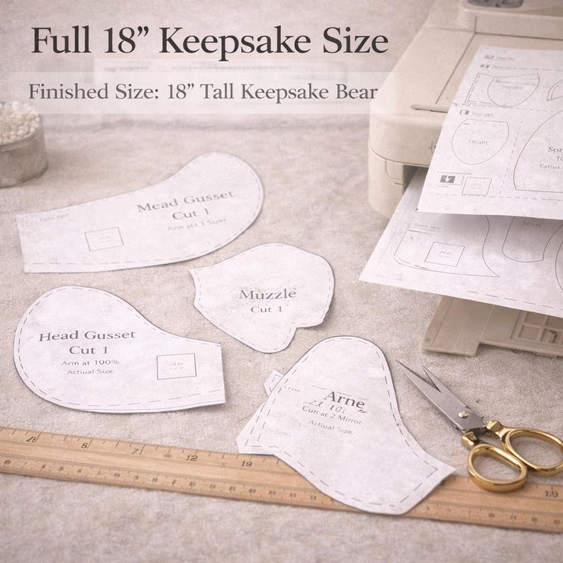Memory Bear Pattern PDF | Luxury Keepsake Teddy Bear Sewing Pattern ...