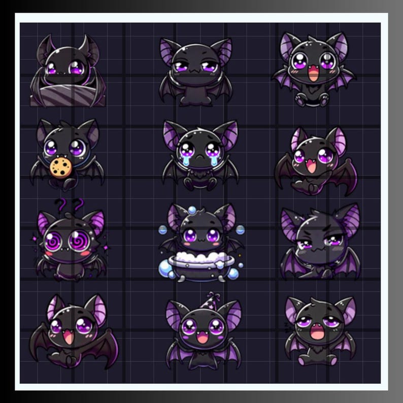 42 Spooky Chibi Emotes Pack: Twitch & Discord Emotes (instant Download ...