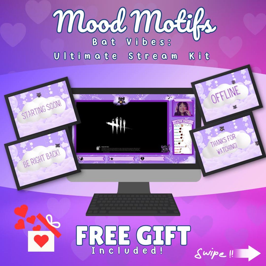 Gothic Bat Stream Pack: Purple Twitch Overlays, Panels & Emotes - Etsy