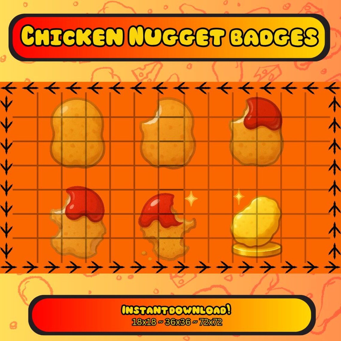 Chicken Nugget Sub Badges | Twitch Bit Badges (digital Download) - Etsy