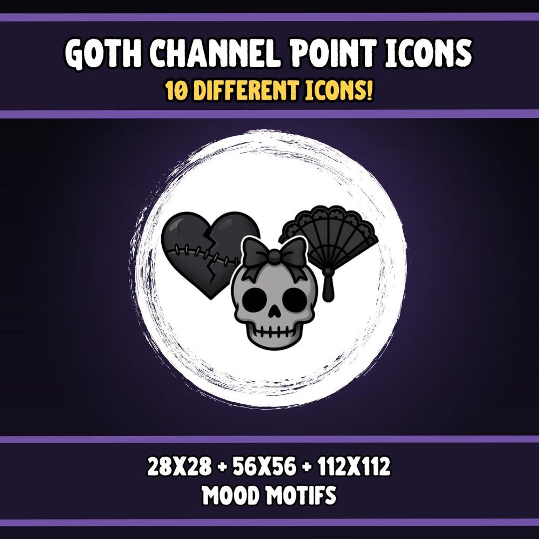 Goth Twitch Channel Point Icons: Dark Streamer Assets (PNG Download) - Etsy