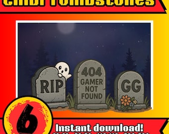 6 Chibi Tombstone Twitch Emotes: Funny Grave Stream Pack (digital ...