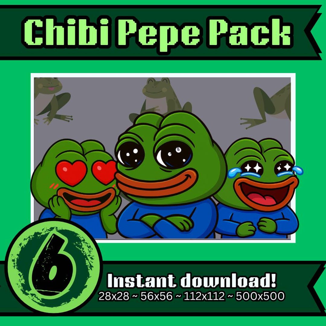 Chibi Pepe Emote Pack: 6 Twitch Discord Emotes (digital Download) - Etsy