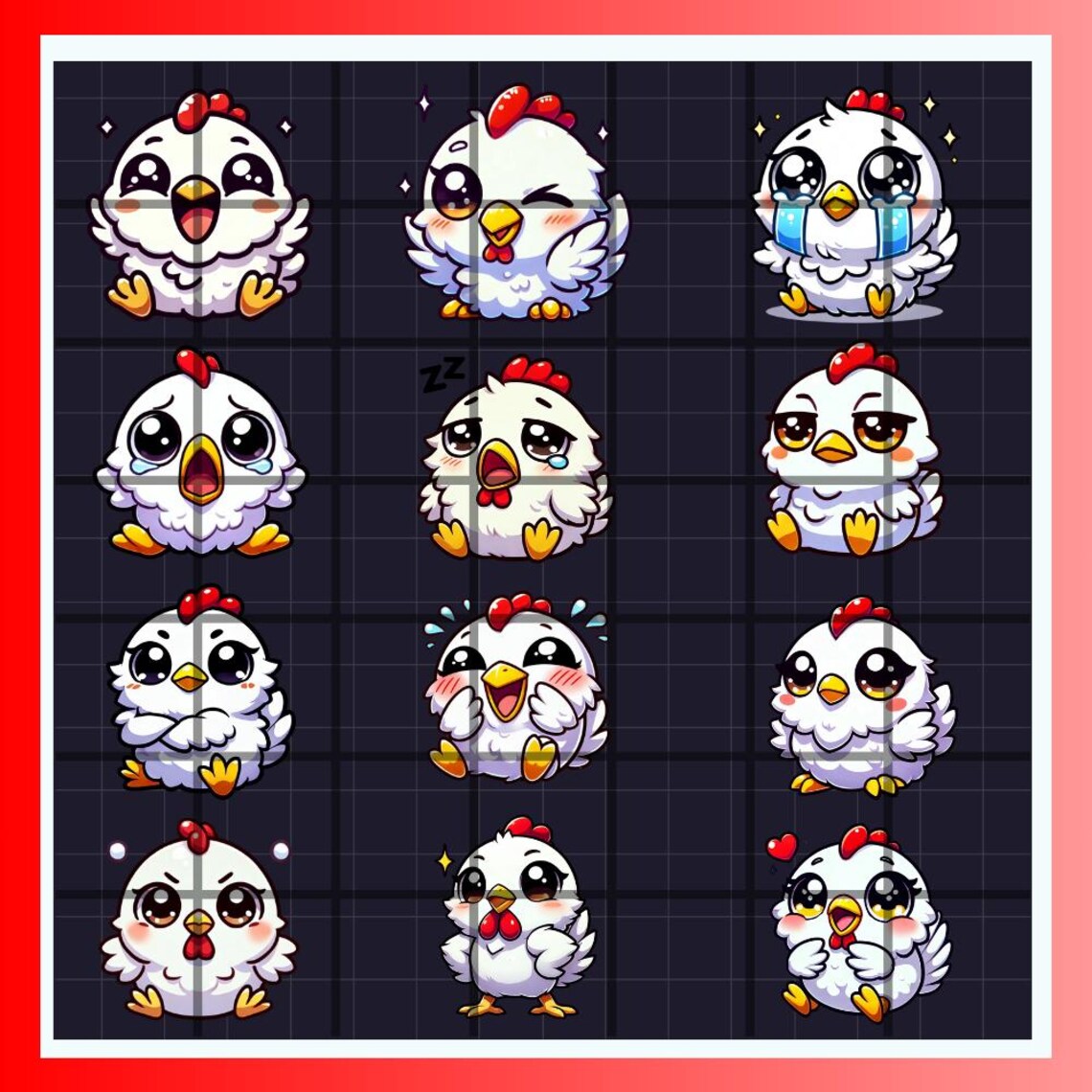 Cluck and Moo Emotes | Farm Animal Twitch Emotes | Pig Cow Chicken ...