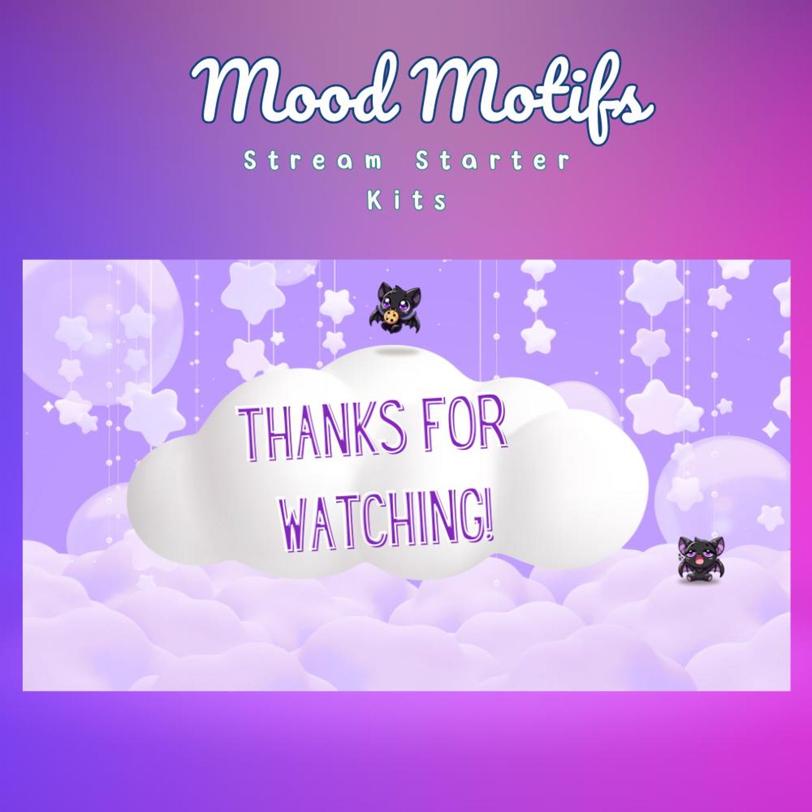 Gothic Bat Stream Pack: Purple Twitch Overlays, Panels & Emotes - Etsy