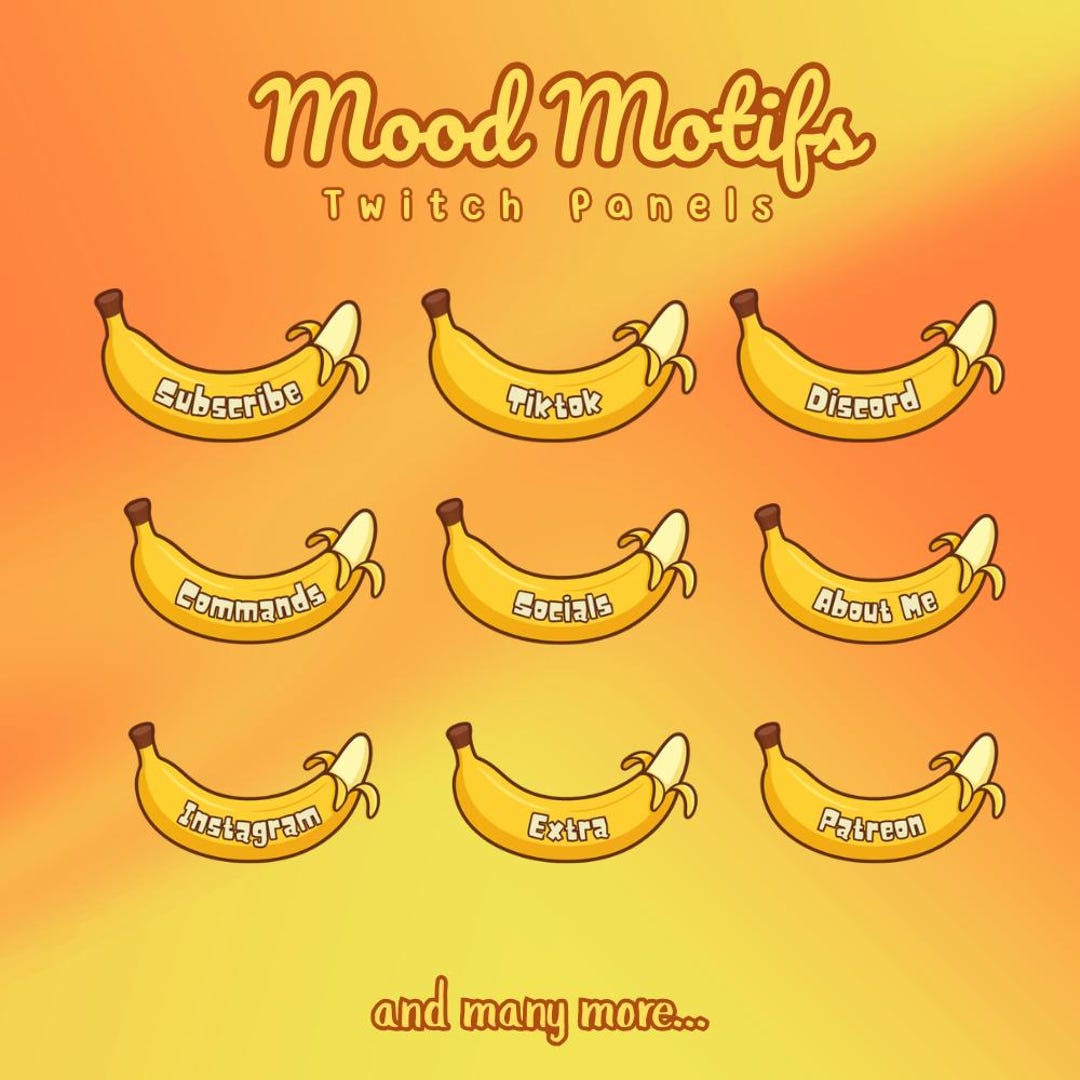 Banana Chibi Twitch Panels | Funny Fruit Stream Set - Etsy UK