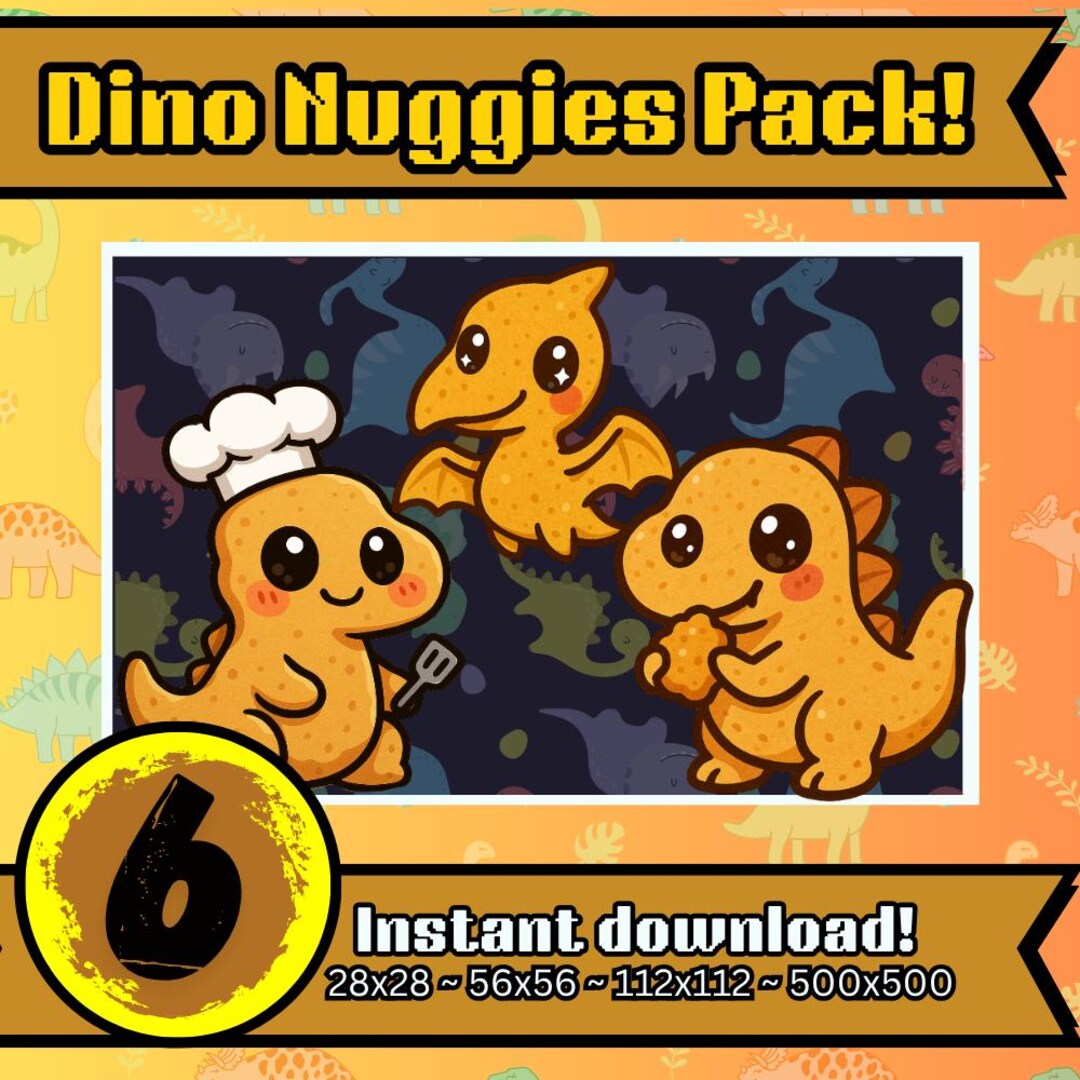 Dino Nugget Emotes, Twitch, Discord, Youtube (PNG Download - Etsy