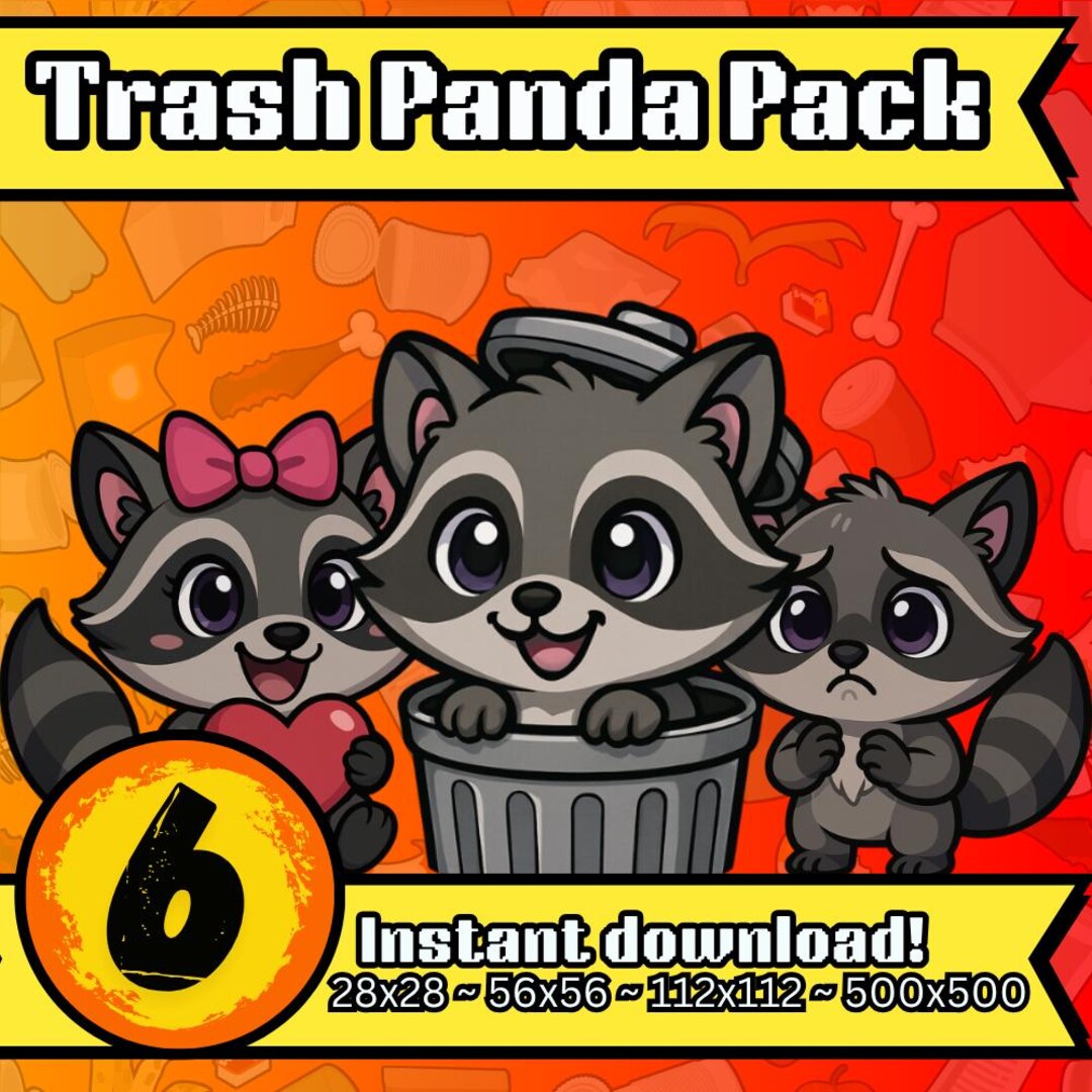 Raccoon Twitch Emotes: Trash Panda Stream Pack (digital Download Pngs ...