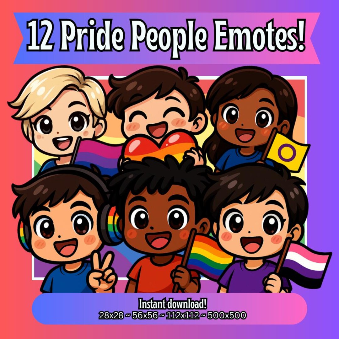 Pride People Emotes for Twitch, Kick, Youtube & Discord | LGBTQ+ PNG ...