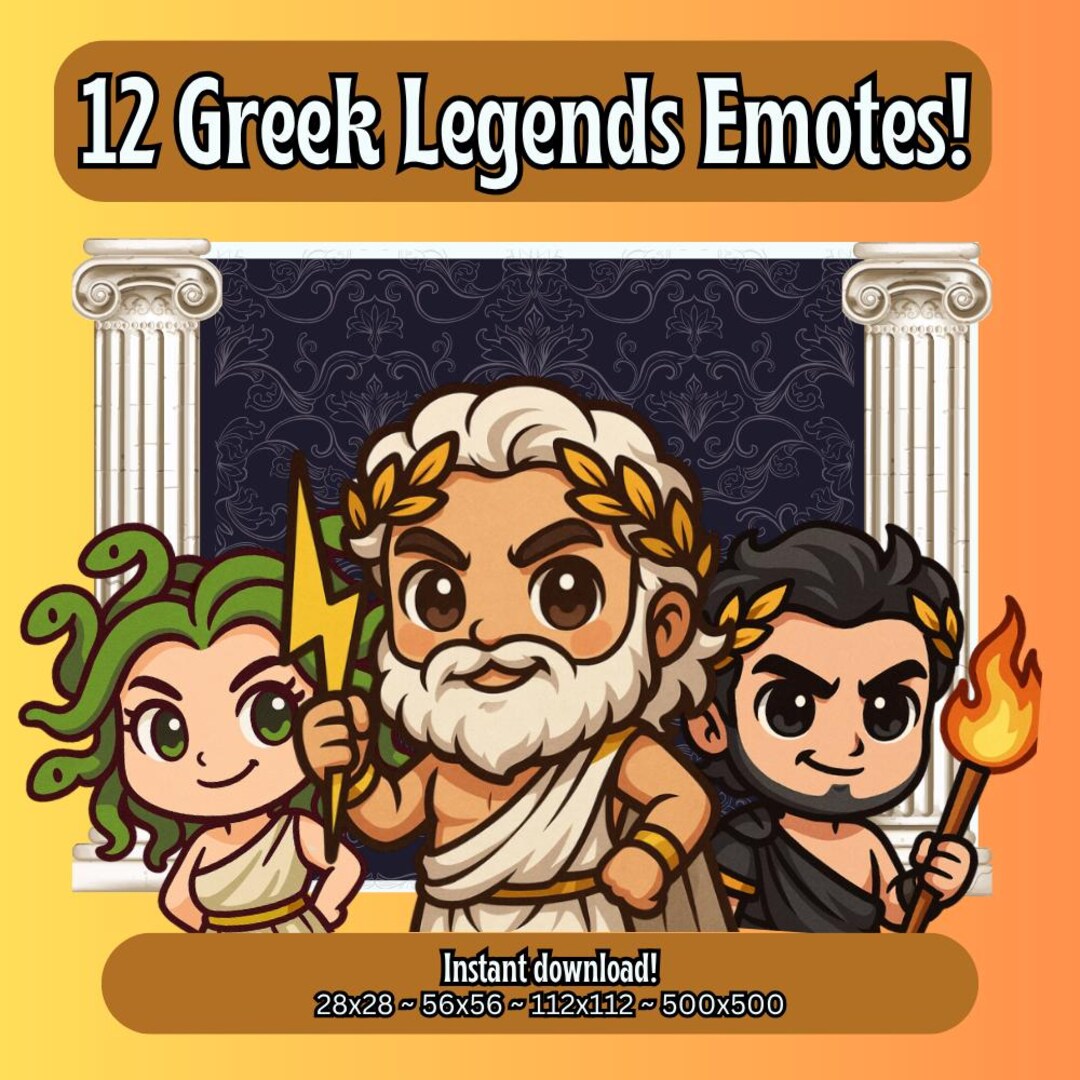 Greek Mythology Emotes: Twitch, Discord, Youtube Stream Graphics (PNG ...