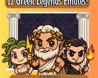 Greek Mythology Emotes: Twitch, Discord, Youtube Stream Graphics (PNG ...