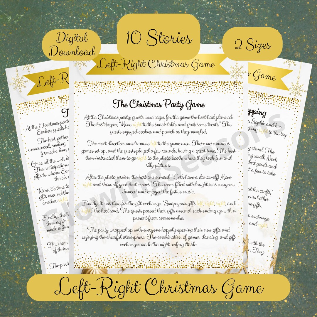 Left Right Christmas Game Pass the Gift Game for Family Game Night Fun ...