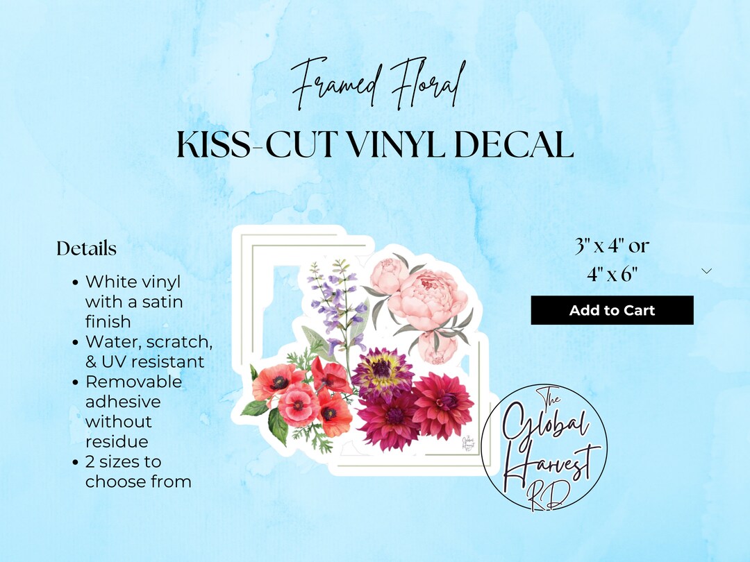 Cottagecore Botanical Floral Kiss-cut Vinyl Decals Cute Flower Stickers ...