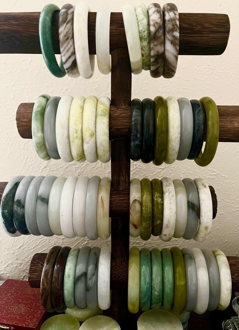 A Lot Types of Natural Stone Jade Bangle ! Inner Diameter 63-65mm - Etsy