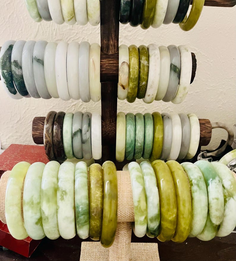 A Lot Types of Natural Stone Jade Bangle ! Inner Diameter 63-65mm - Etsy