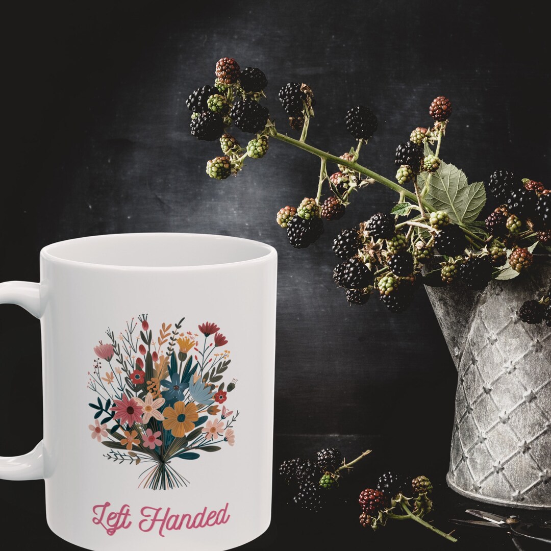 Floral Embrace Custom Mug L1 Personalized for LEFT-HANDED Users - Etsy