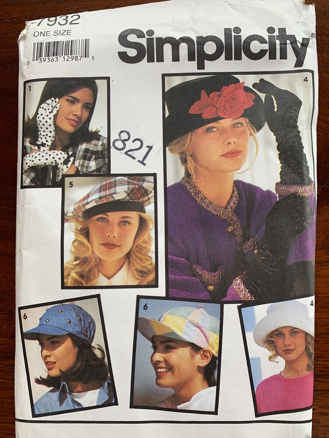 Uncut RARE Hats and Gloves Pattern Simplicity 7932 Sun Hat, Beret, Ball ...