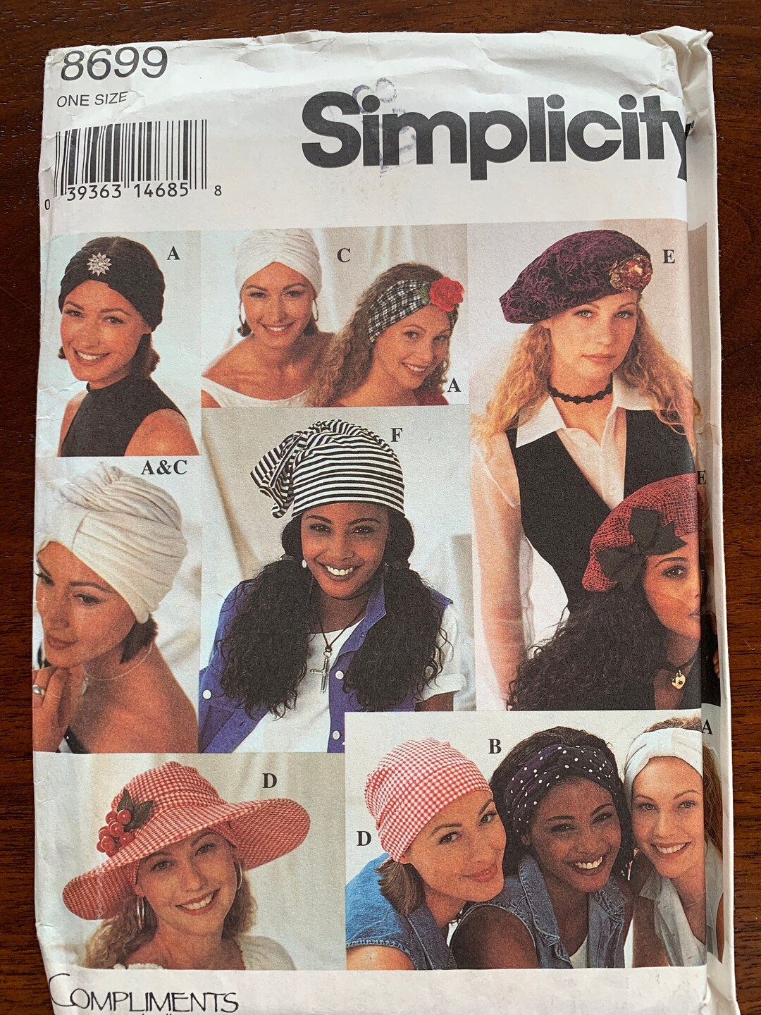 Uncut RARE Hats in Ten Styles Pattern Simplicity 8699 - Compliments by ...