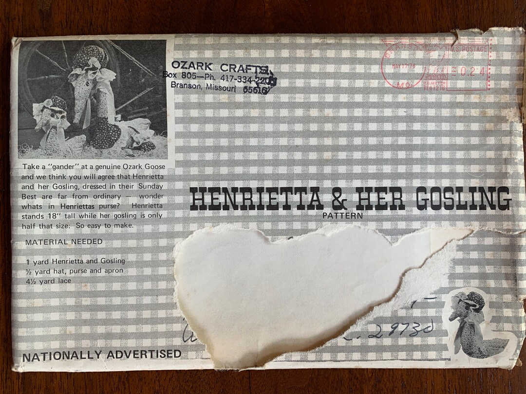 Uncut Ozark Crafts Henrietta and Her Gosling Pattern - Mother Goose and ...