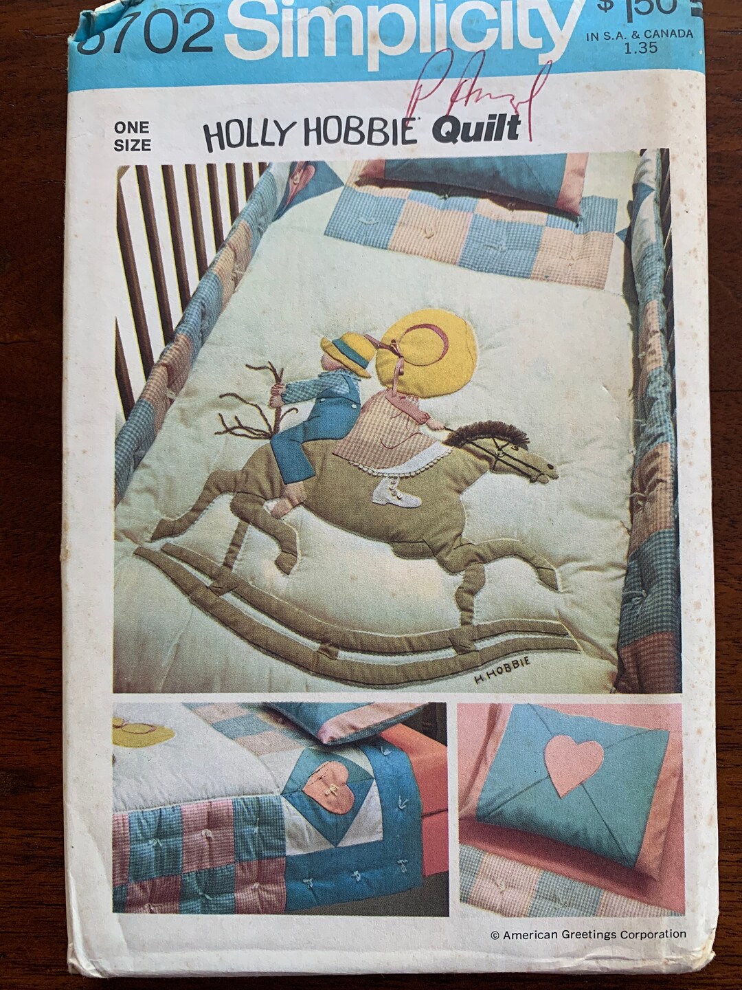 Uncut Crafts Holly Hobbie Quilt and Pillowcase Simplicity 6702 - Crib ...