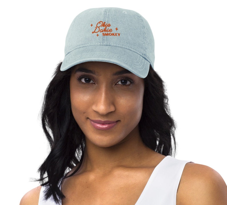Okie Dokie Smokey Embroidered Denim Hat - Etsy