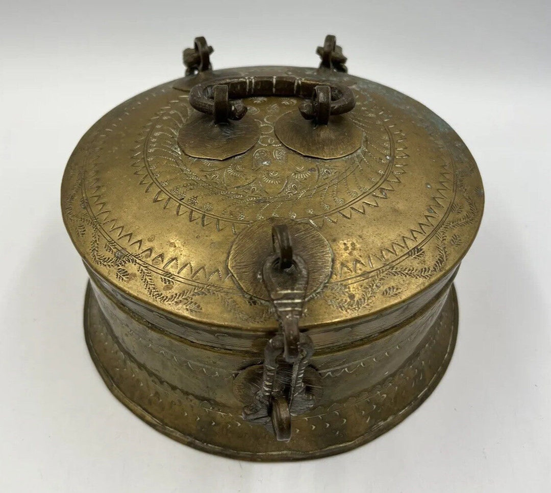 Antique Brass Chinese Mongolian Lock Box Storage Made in India - Etsy