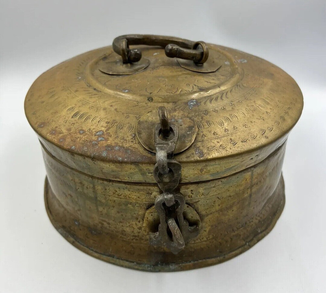 Antique Brass Chinese Mongolian Lock Box Storage - Etsy