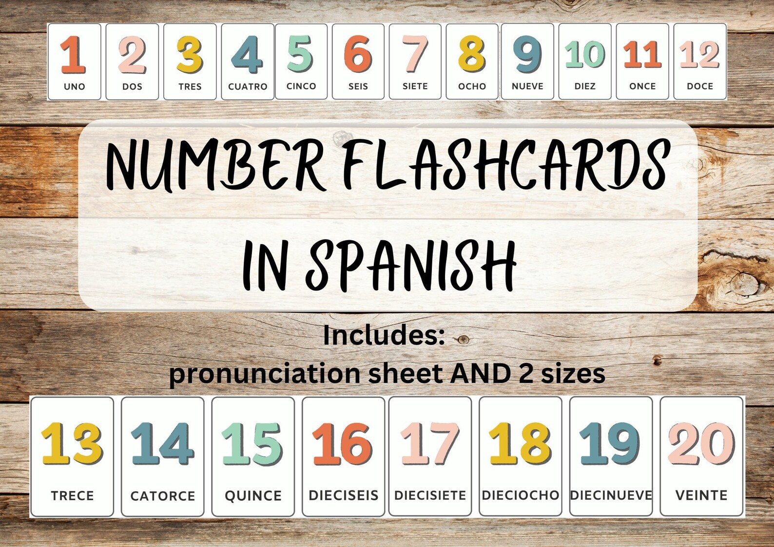 Spanish Number Cards, Montessori Flashcards, Spanish Cards, Educational ...
