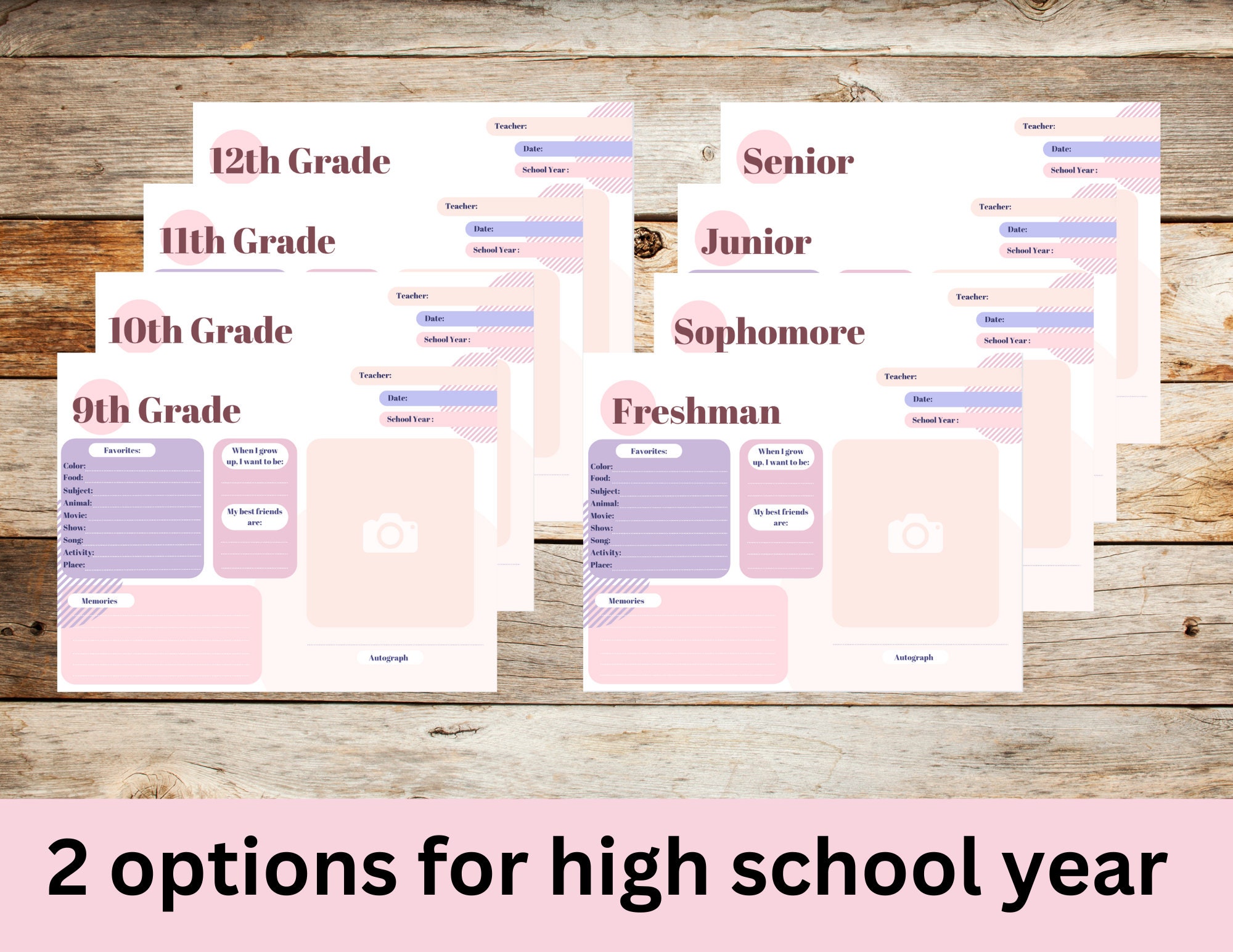 Pink School Memory Box Folder Cover, Questionnaire, Printable Kids ...