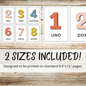 Spanish Number Cards, Montessori Flashcards, Spanish Cards, Educational ...