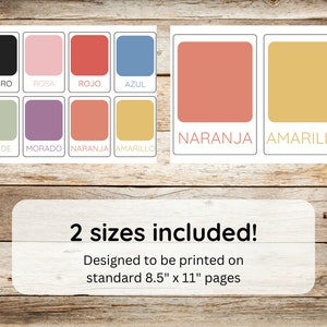12 Spanish Color Flashcards, Montessori Flashcards, Spanish Cards ...